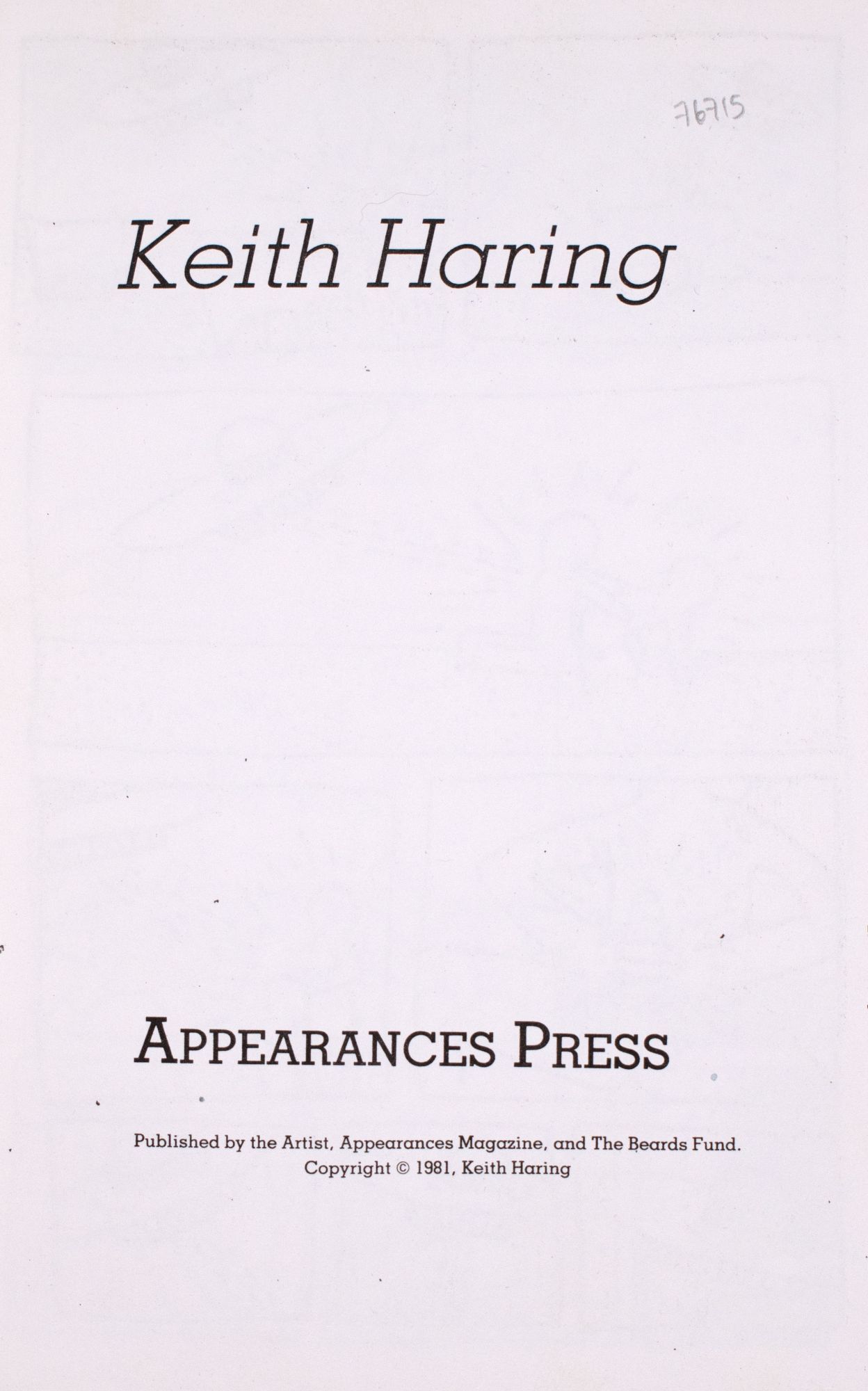 Keith Haring - Keith Haring - First edition, first printing, of the ...